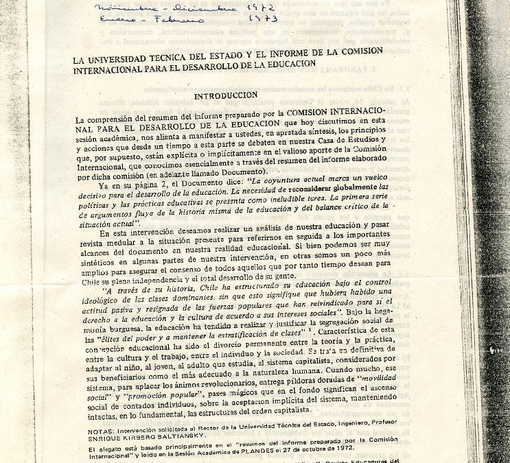 Reforma UTE | Archivo Patrimonial Usach